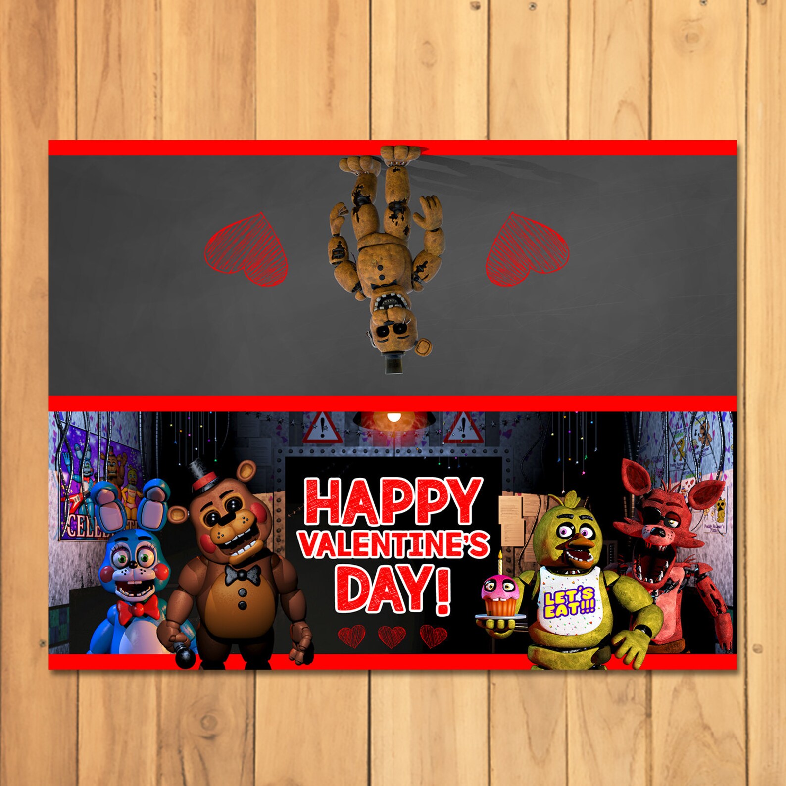 Five Nights at Freddy's Valentine's Day Candy Bag Topper * FNAF School ...