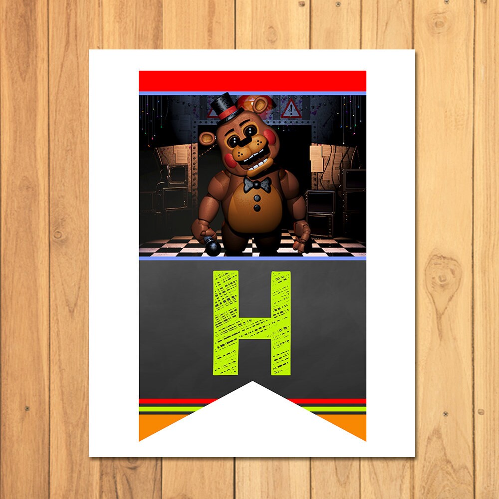 Five Nights at Freddy's Happy Birthday Banner - FNAF Halloween Banner ...