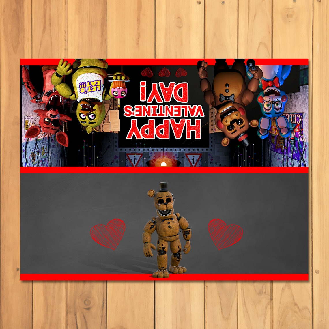 Five Nights at Freddy's Valentine's Day Candy Bag Topper * FNAF School ...