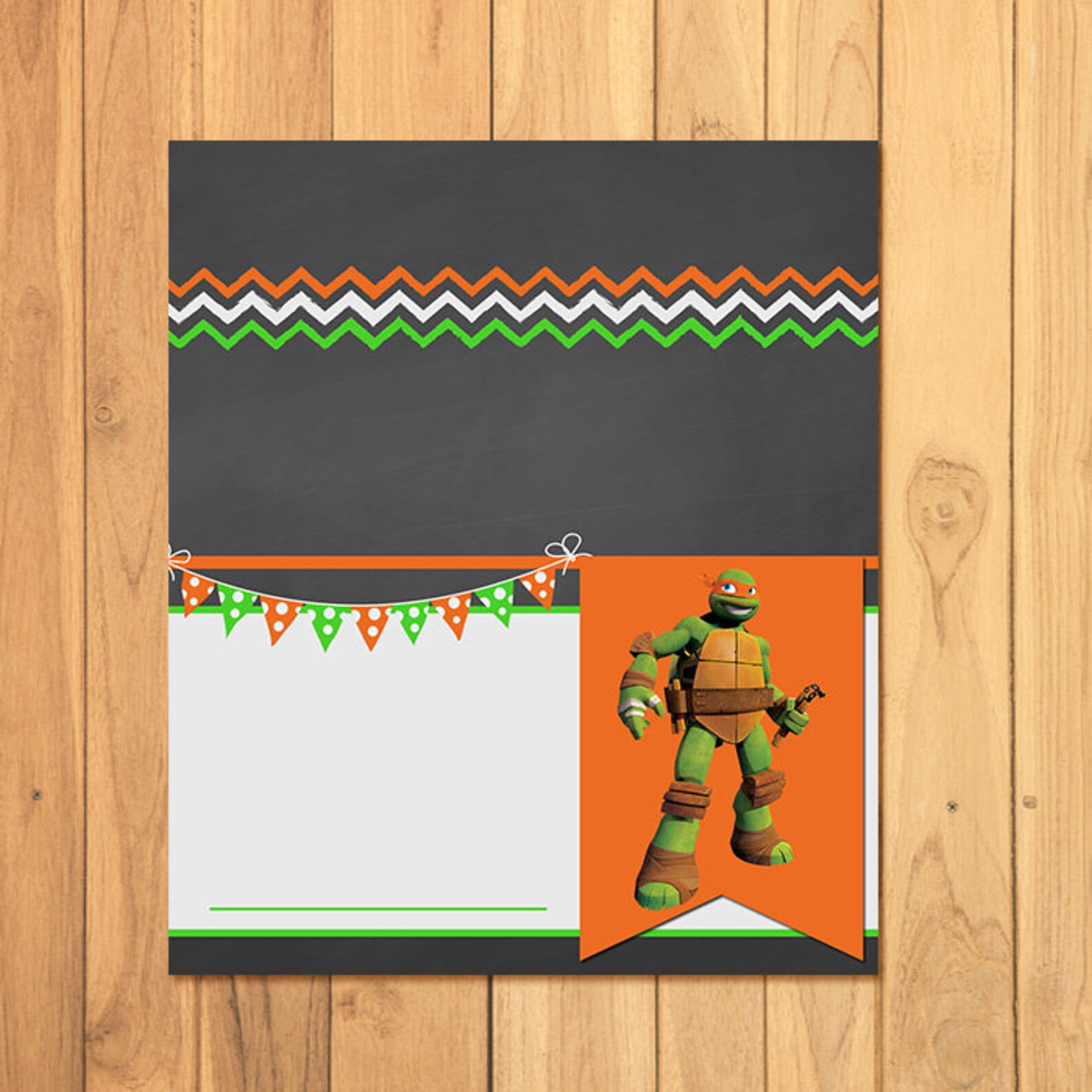 Teenage Mutant Ninja Turtles Food Tents Chalkboard TMNT Food | Etsy