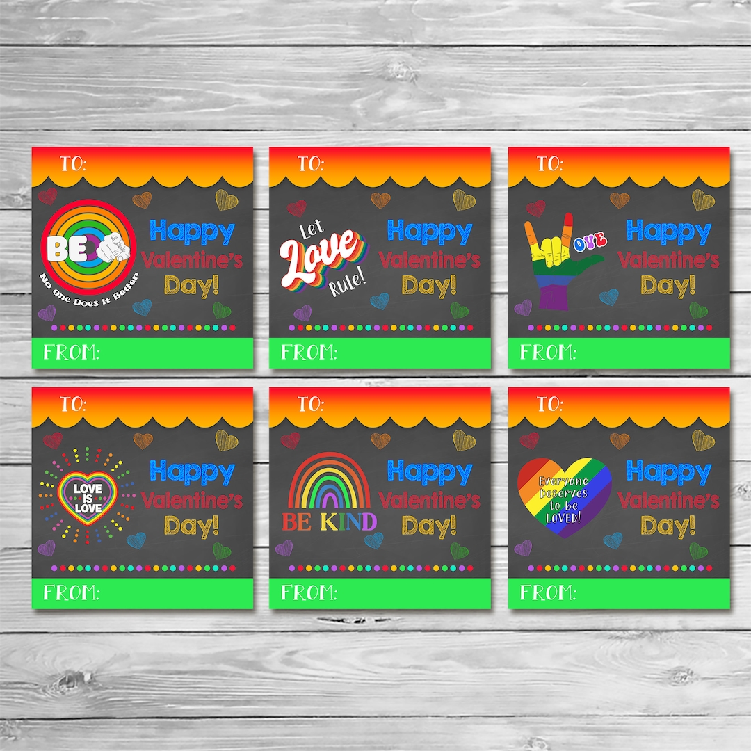 Love is Love LGBTQ Valentine's Day Cards Instant Download School ...