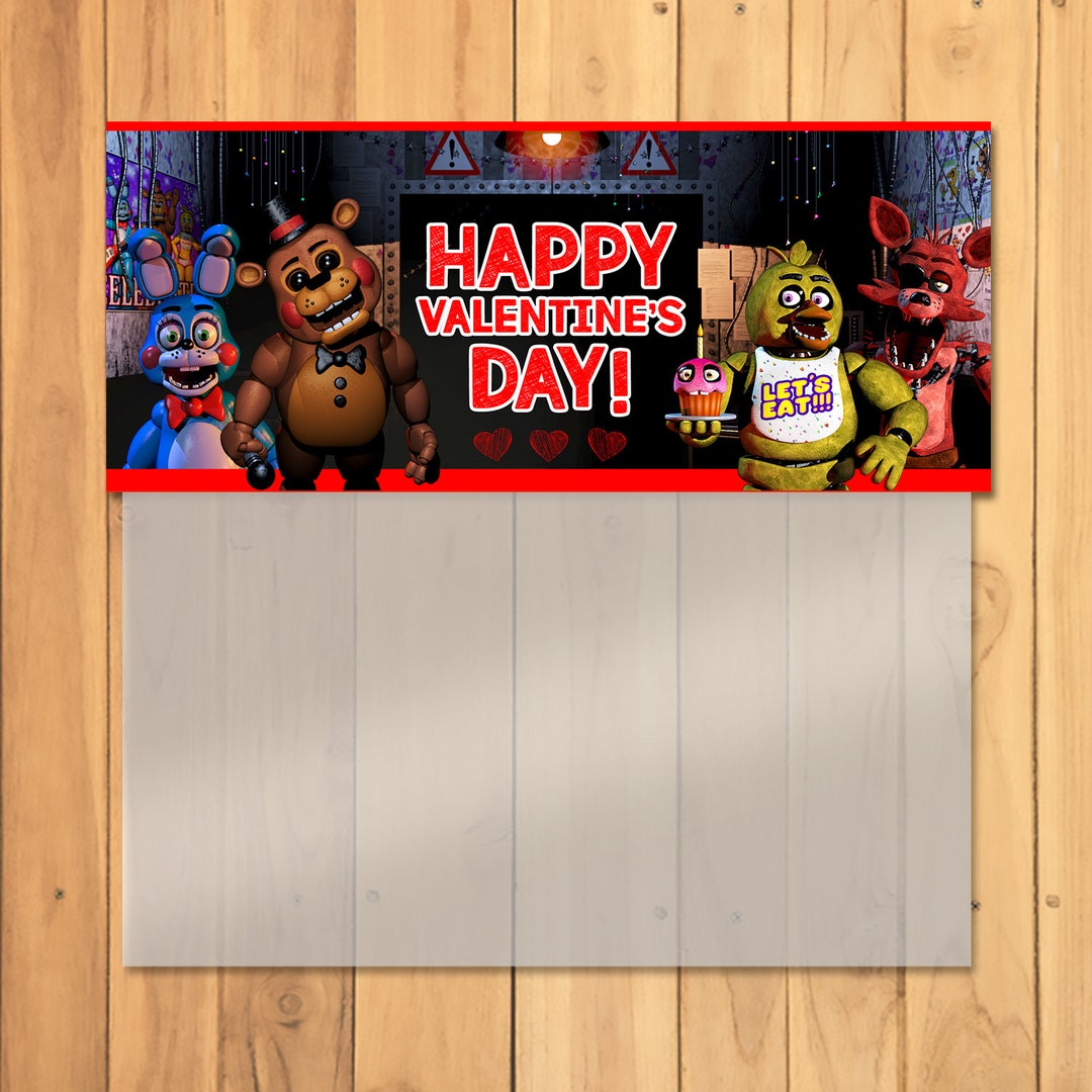 Five Nights at Freddy's Valentine's Day Candy Bag Topper * FNAF School ...