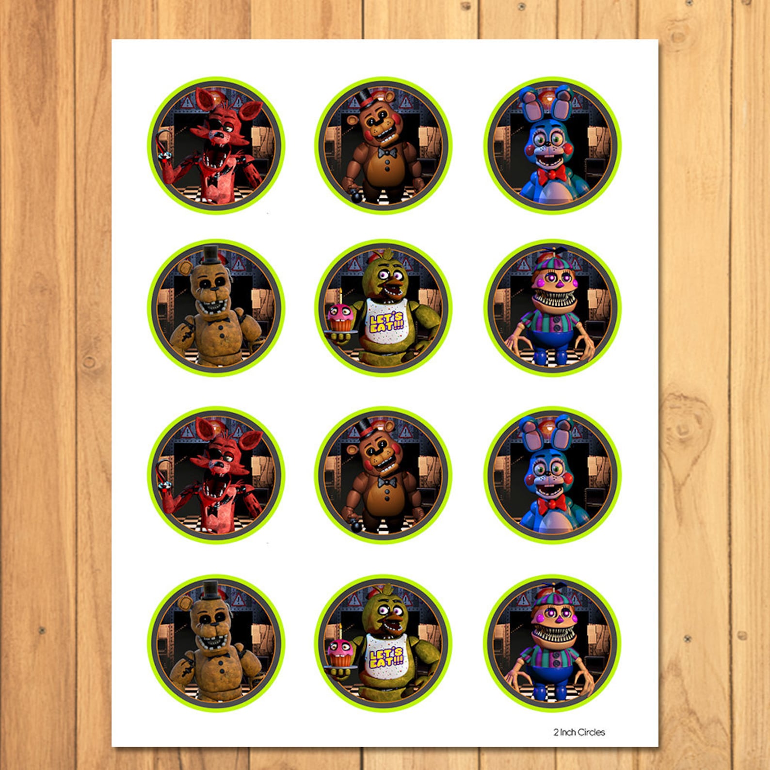 Five Nights at Freddy's Cupcake Toppers FNAF Birthday - Etsy