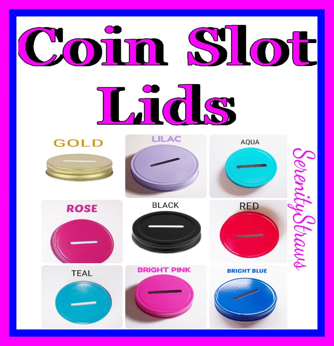 COIN SLOT Lids for Mason Jars, Turn Your Mason Jar Into A Piggy Bank ...