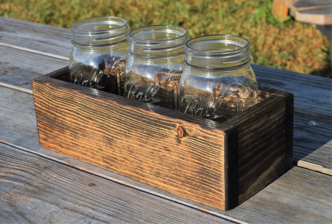 Wooden Mason Jar Holder Wedding Centerpiece Mason Jar Decor | Etsy