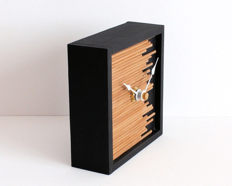 Bamboo and Wood Desk Clock Modern Minimalist Table Clock - Etsy