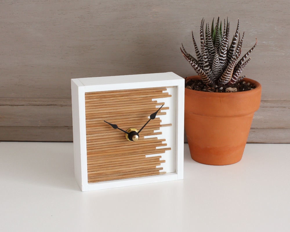 Bamboo and Wood Desk Clock Modern Minimalist Boho Table Clock - Etsy
