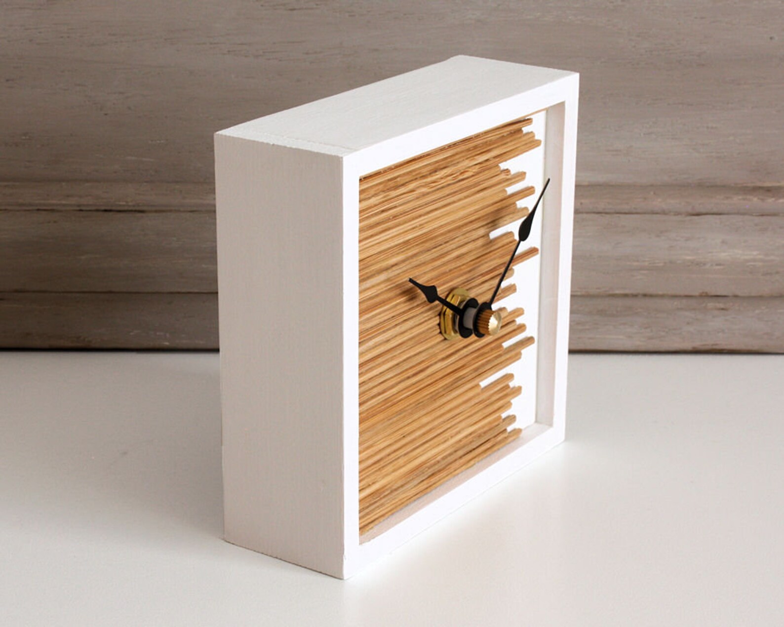 Bamboo and Wood Desk Clock Modern Minimalist Boho Table Clock - Etsy