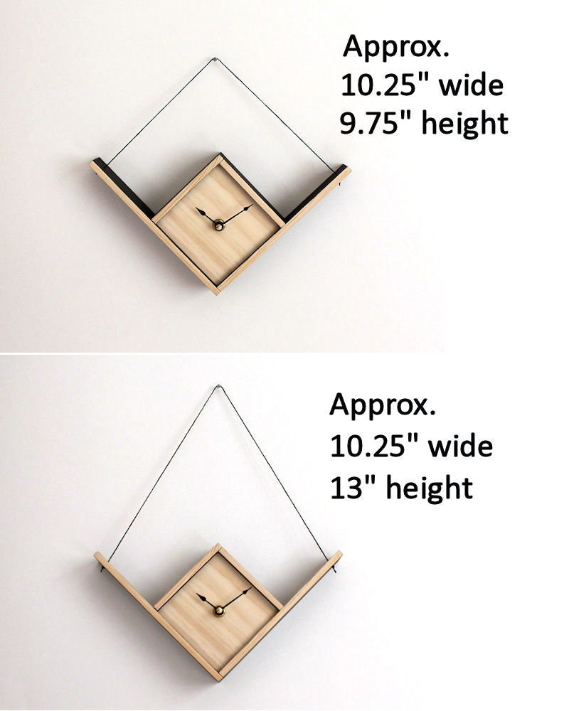Small Hanging Wall Clock Minimalist Wood Triangle Clock - Etsy