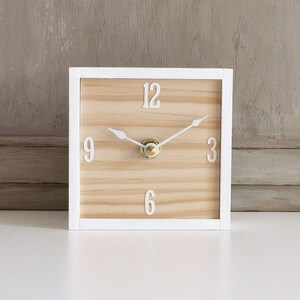 Small Square Wood Desk Clock, Scandinavian Style Table Clock - Etsy