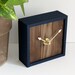 Navy Blue Framed Desk Clock Rustic Modern Small Square Wood - Etsy