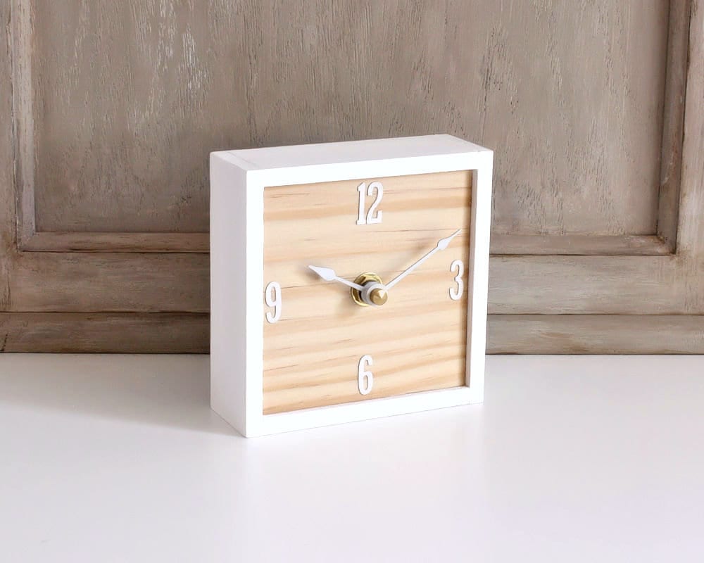 Small Square Wood Desk Clock Scandinavian Style Table Clock - Etsy