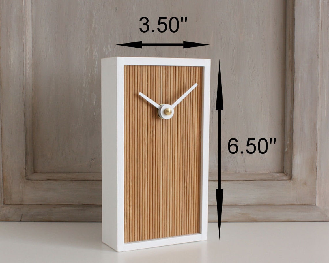 Small Rectangular Desk Clock Wood and Bamboo Modern - Etsy