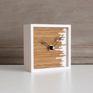 Bamboo and Wood Desk Clock Modern Minimalist Table Clock - Etsy