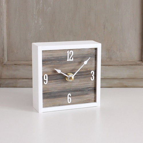 Small Square Wood Desk Clock Scandinavian Style Table Clock | Etsy
