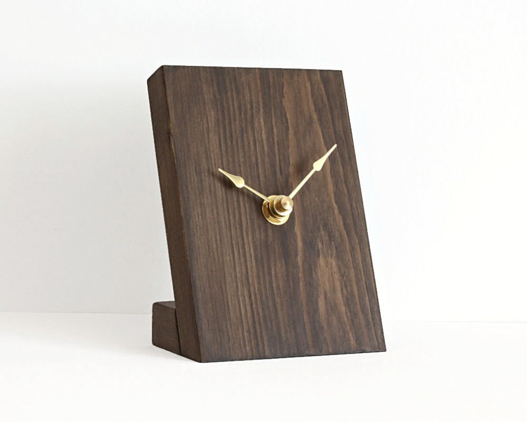 Minimalist Wood Desk Clock Rustic Shelf Clock With Numbers - Etsy