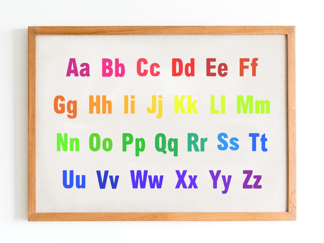 Printable Rainbow Alphabet Upper and Lower-case Letters Landscape, ABC ...