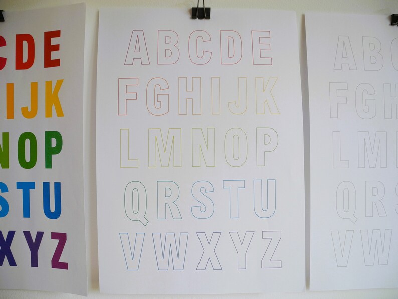 Printable Rainbow Alphabet Coloring Pages With Rainbow and - Etsy