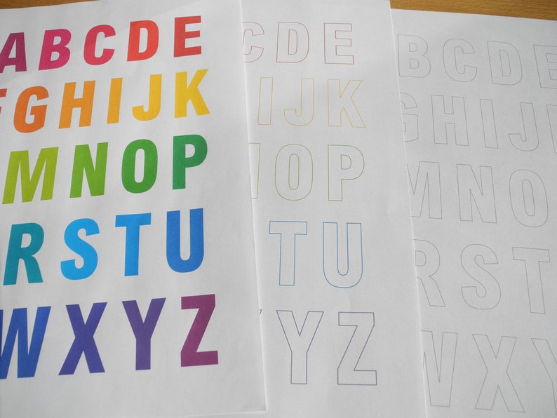 Printable Rainbow Alphabet Coloring Pages With Rainbow and - Etsy