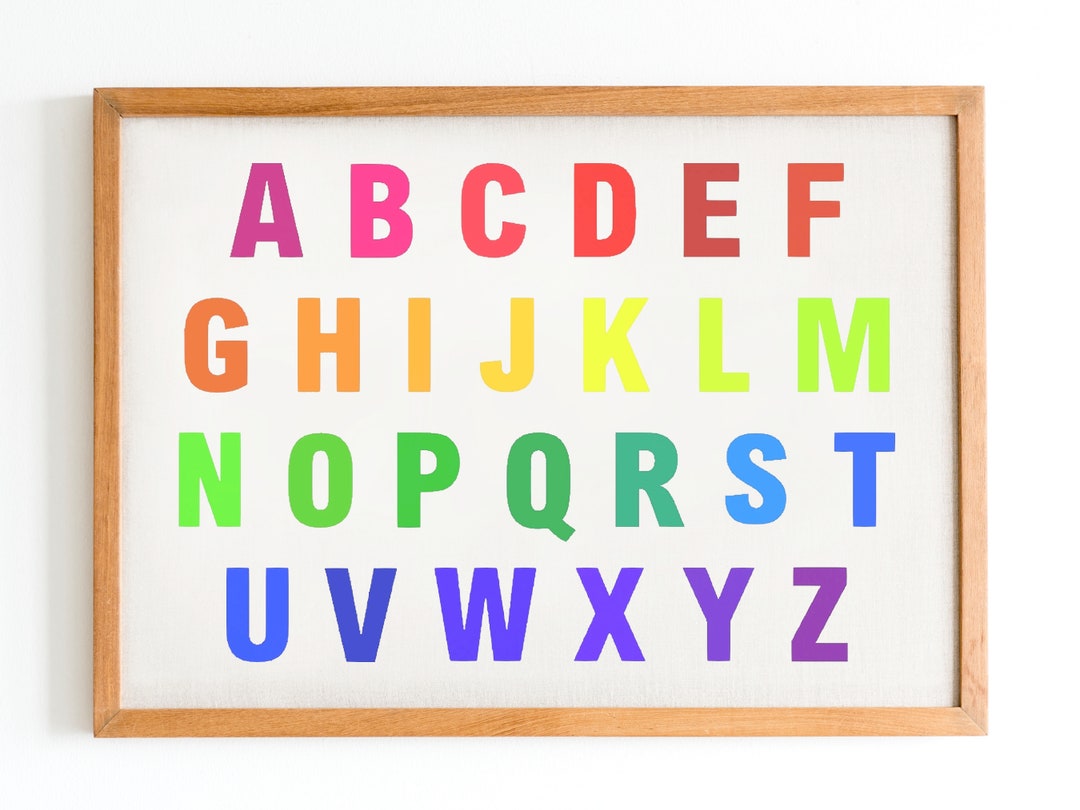 Printable Rainbow Alphabet Landscape Orientation, ABC Landscape Wall ...