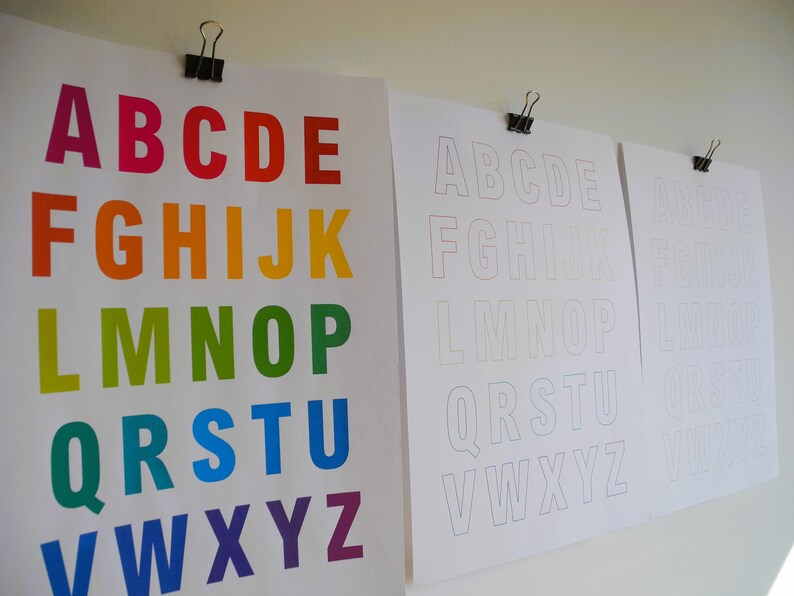 Printable Rainbow Alphabet Coloring Pages With Rainbow and - Etsy