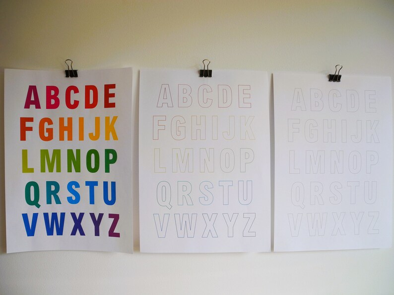 Printable Rainbow Alphabet Coloring Pages With Rainbow and - Etsy