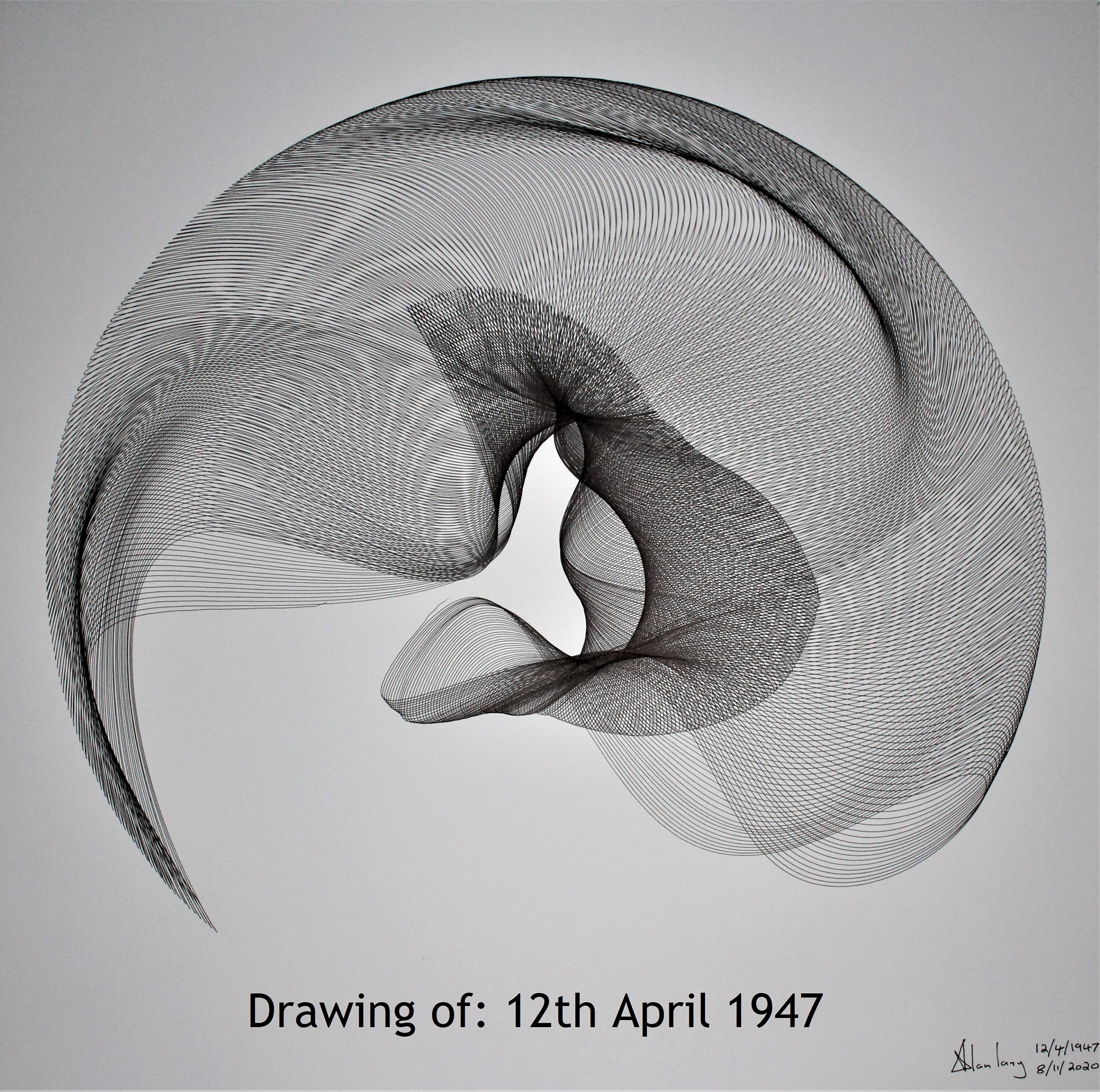FRAMED Curvilinear Date Drawing - Etsy UK