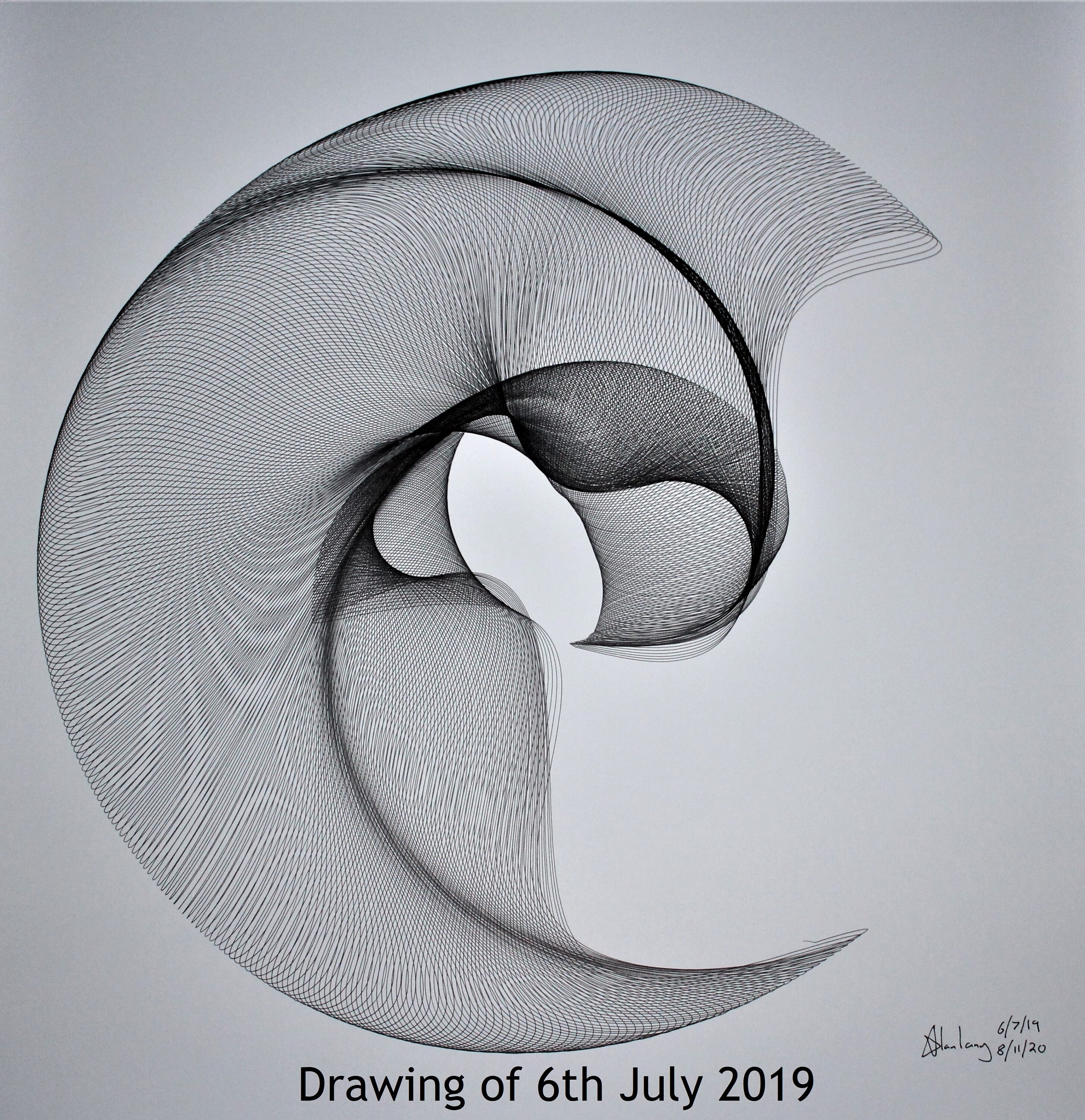 FRAMED Curvilinear Date Drawing - Etsy UK