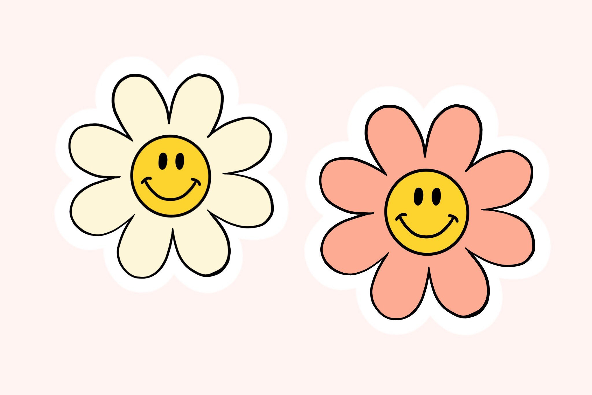 Smiling Daisy Sticker - Etsy