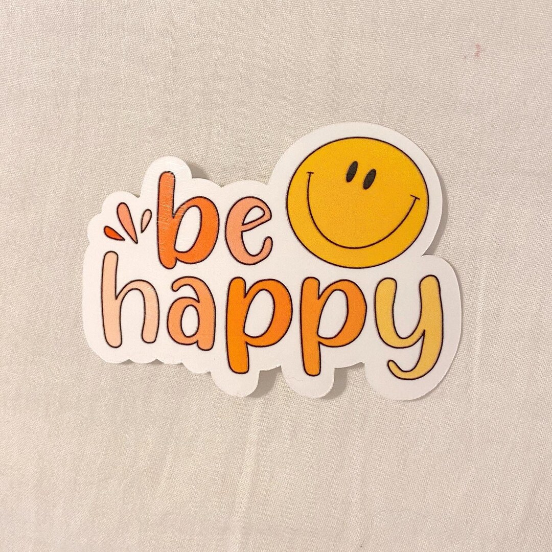 Be Happy Smiley Sticker - Etsy