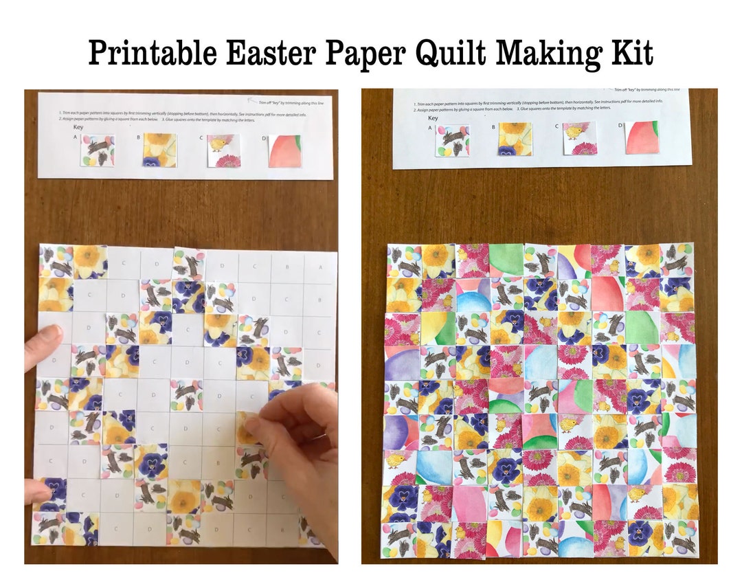 Easter Craft Spring Art Project Printable Paper Quilt Kit Kids Fun ...