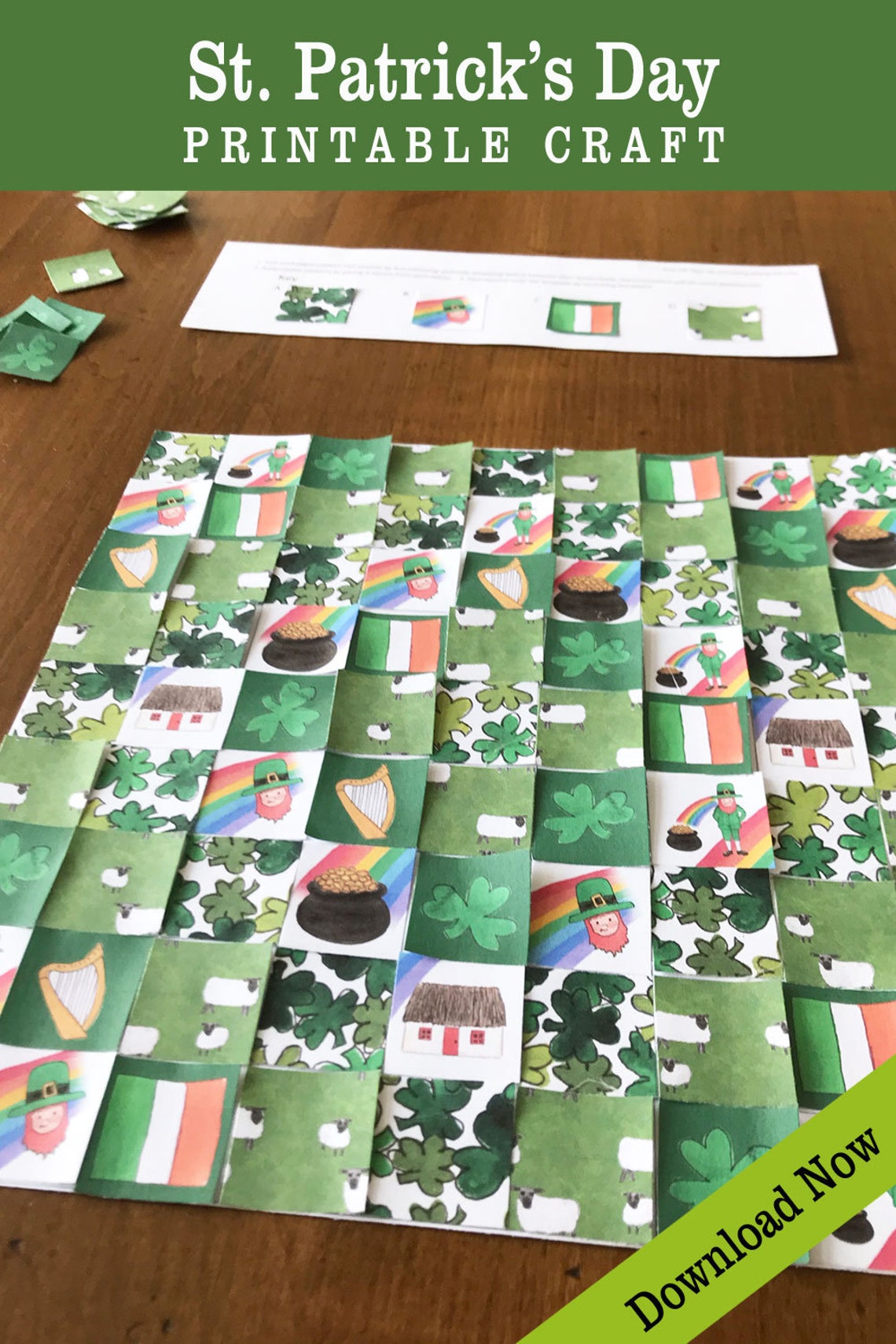 St Patricks Day Craft Printable Paper Quilt Kit St Paddys Day Art ...