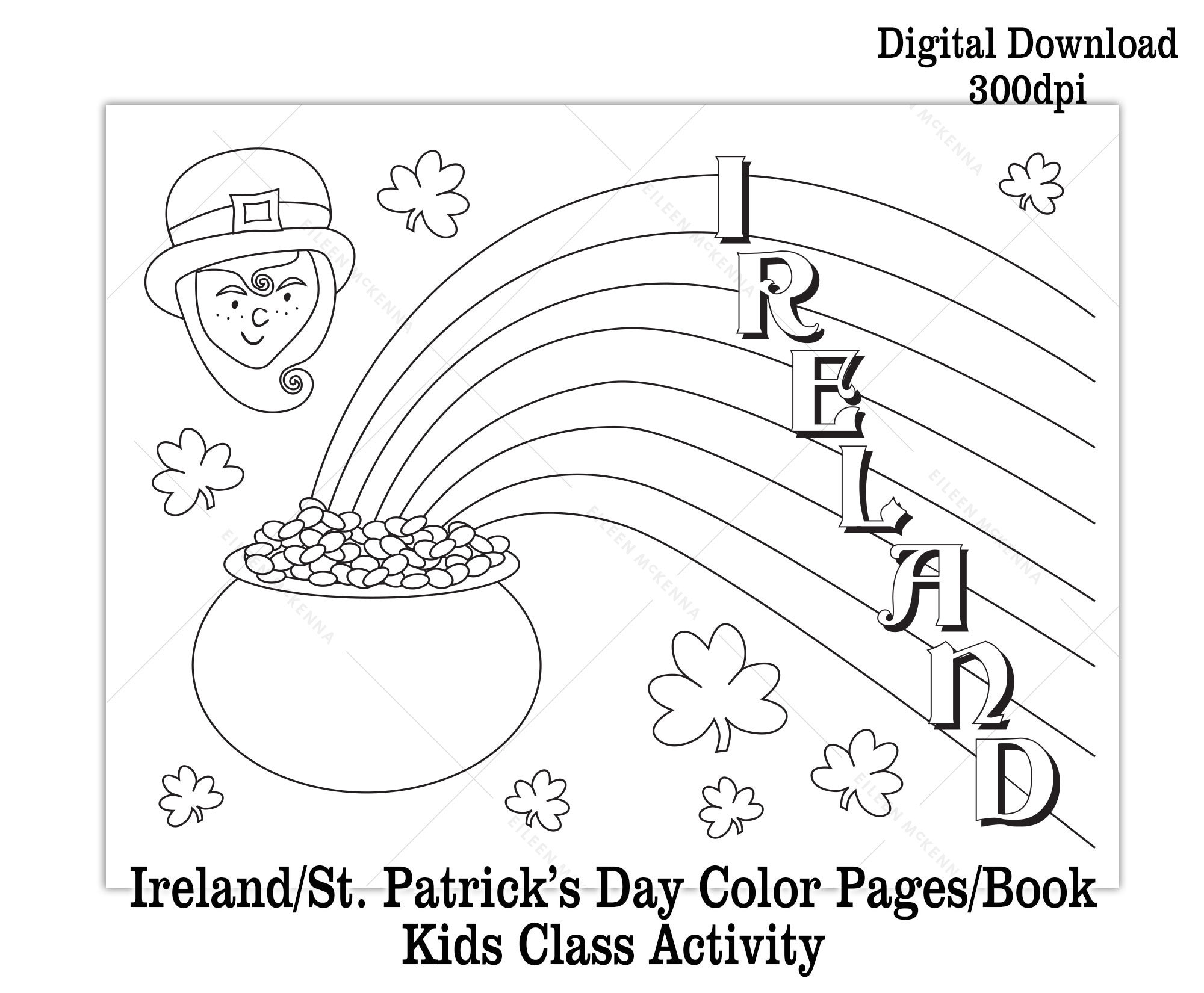 Printable Ireland St. Patrick's Day Coloring Pages Make a Coloring Book ...