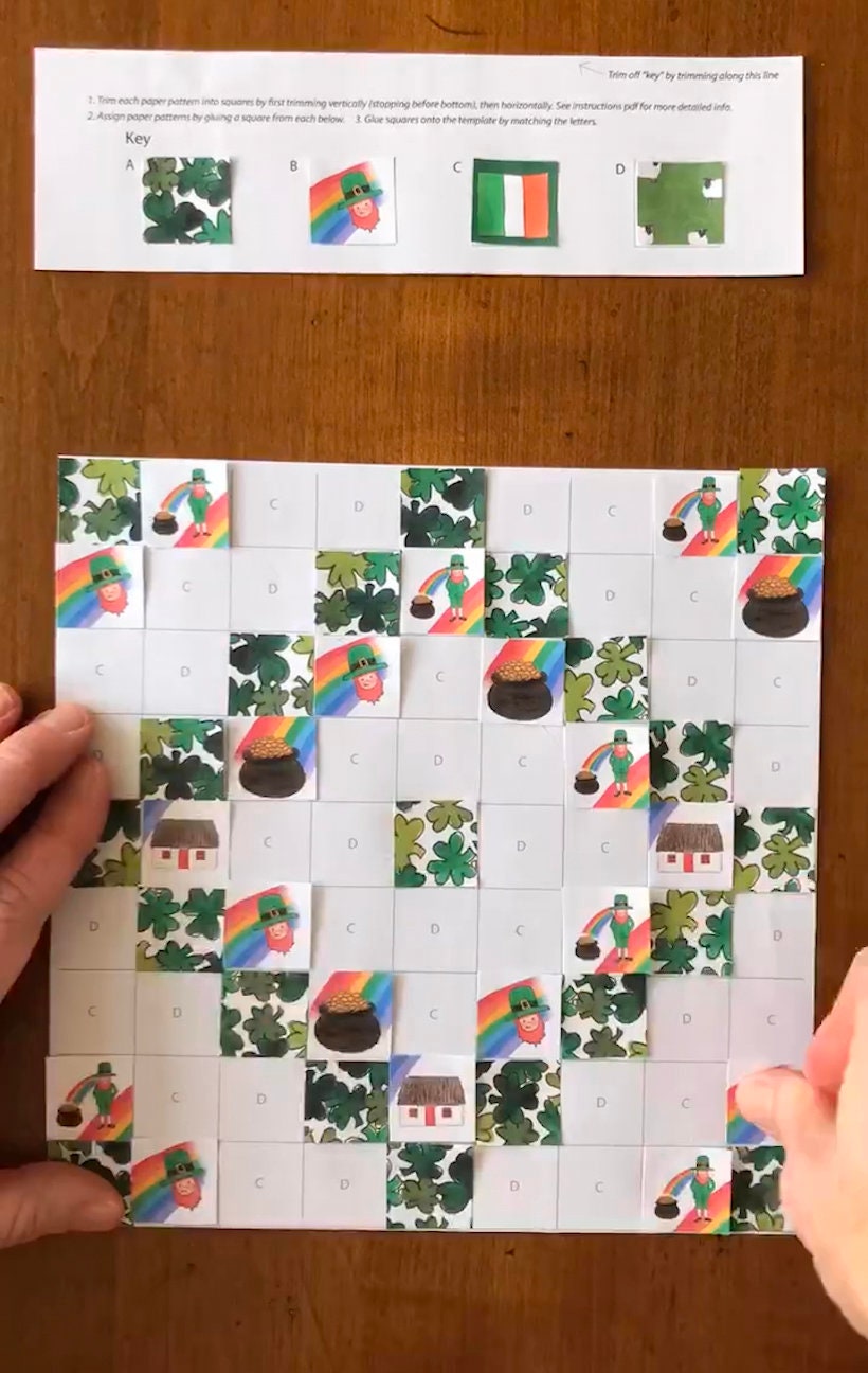 St Patricks Day Craft Printable Paper Quilt Kit St Paddys Day Art ...