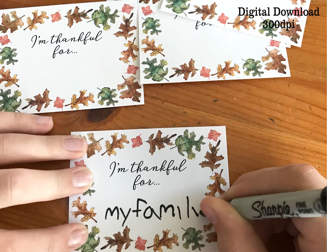 Printable Thanksgiving Table Activity Gratitude Cards Digital Download ...