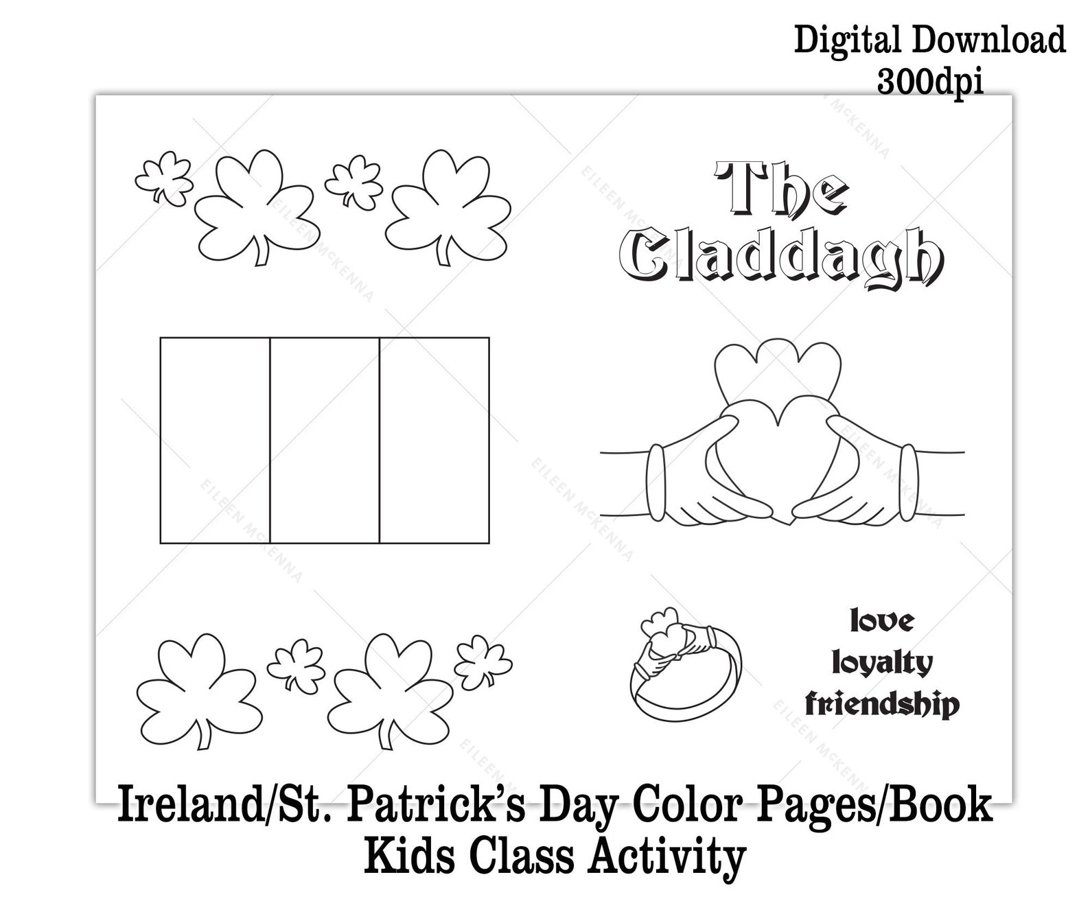 Printable Ireland St. Patrick's Day Coloring Pages Make a Coloring Book ...