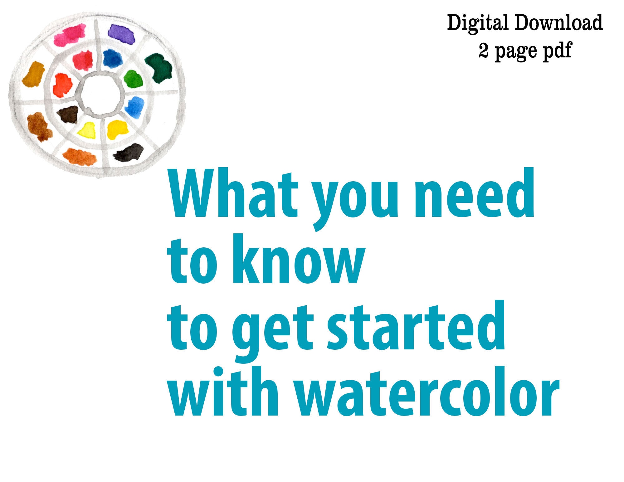 Beginner Watercolor Painting Instructional PDF "what You Need to Know ...