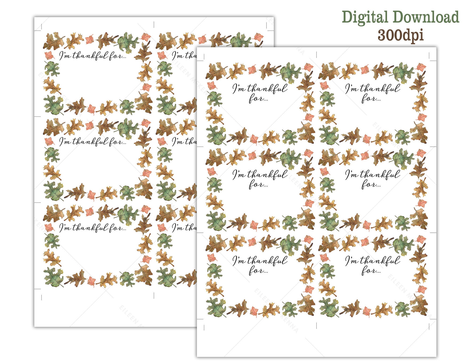Printable Thanksgiving Table Activity Gratitude Cards Digital Download ...
