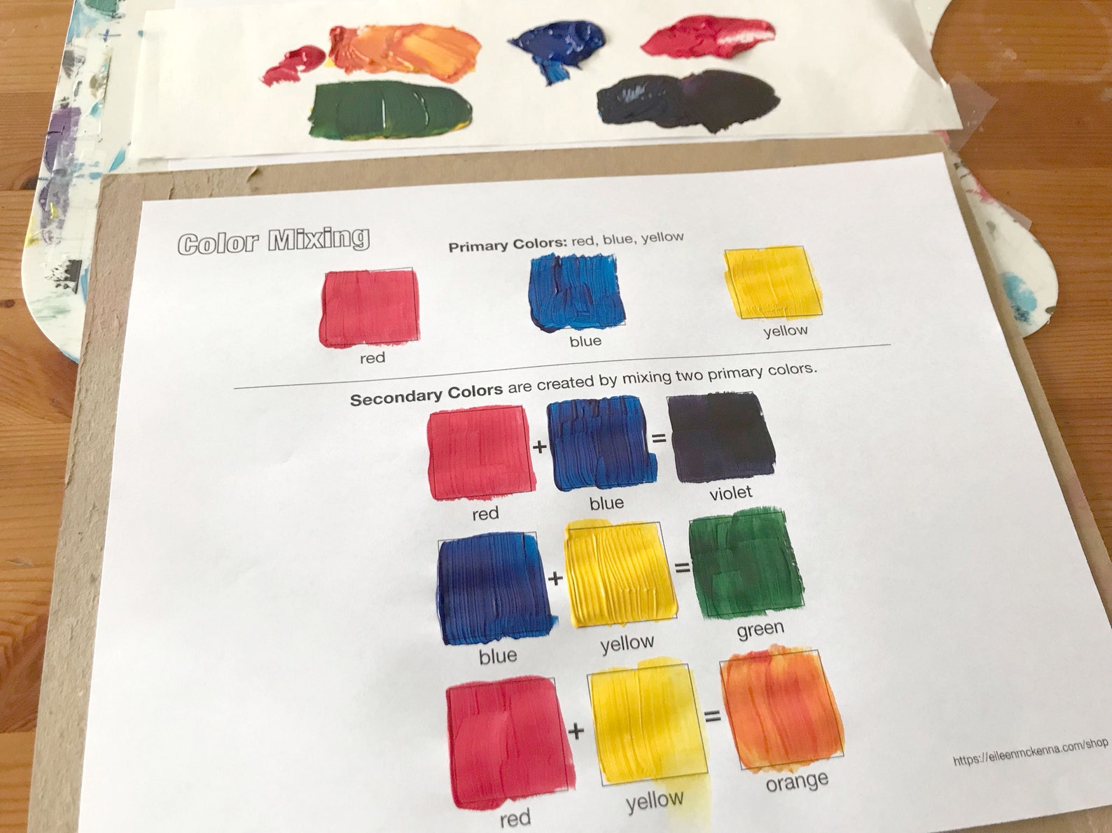 Printable Color Mixing Worksheet Set | Kids Art Class Activity Painting ...