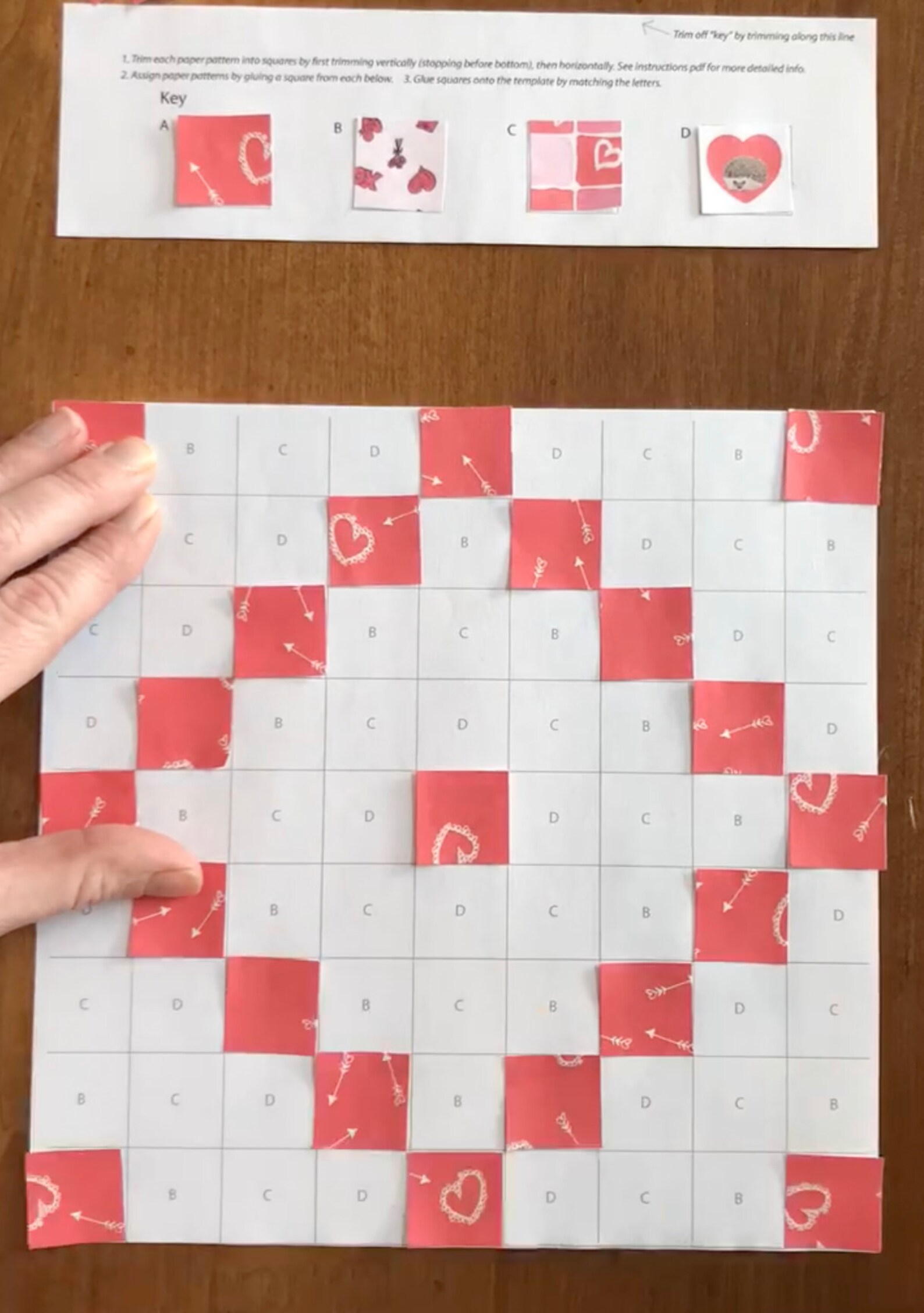 Valentine's Day Printable Craft Valentine Paper Quilt Making Kit ...