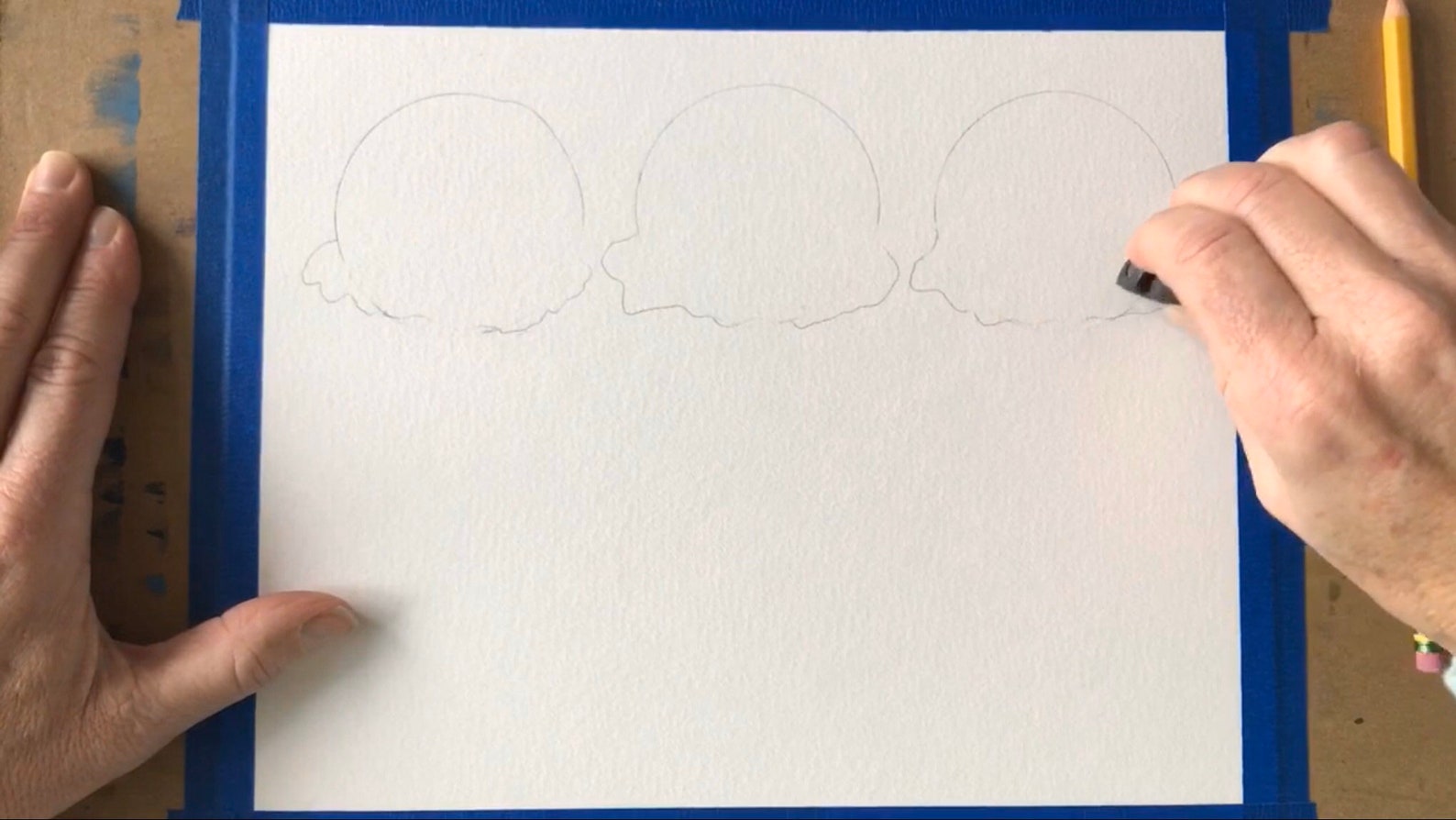 Kids Art Lesson Watercolor Ice Cream Cones Step by Step Painting ...