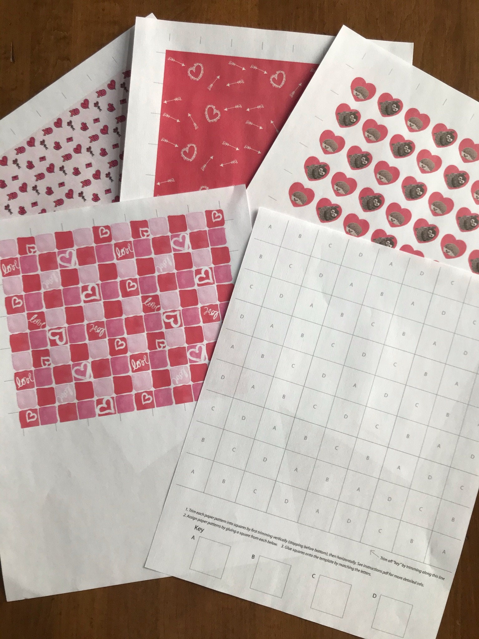 Valentine's Day Printable Craft Valentine Paper Quilt Making Kit ...