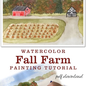 Fall Watercolor Painting Project | Kids Fall Farm Watercolor Art Lesson ...