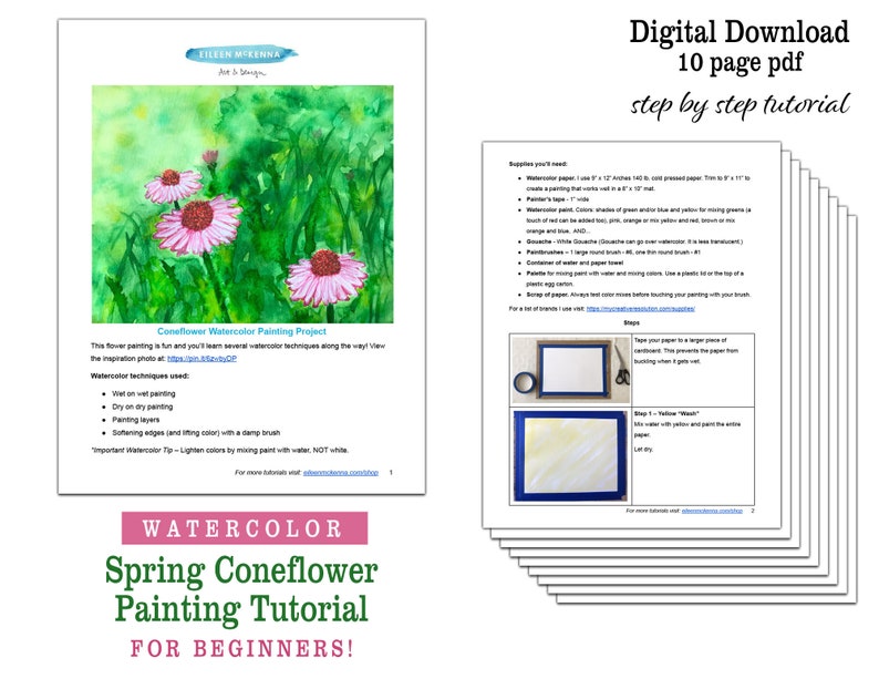 Watercolor Flower Painting Tutorial | Beginner Painting Lesson ...