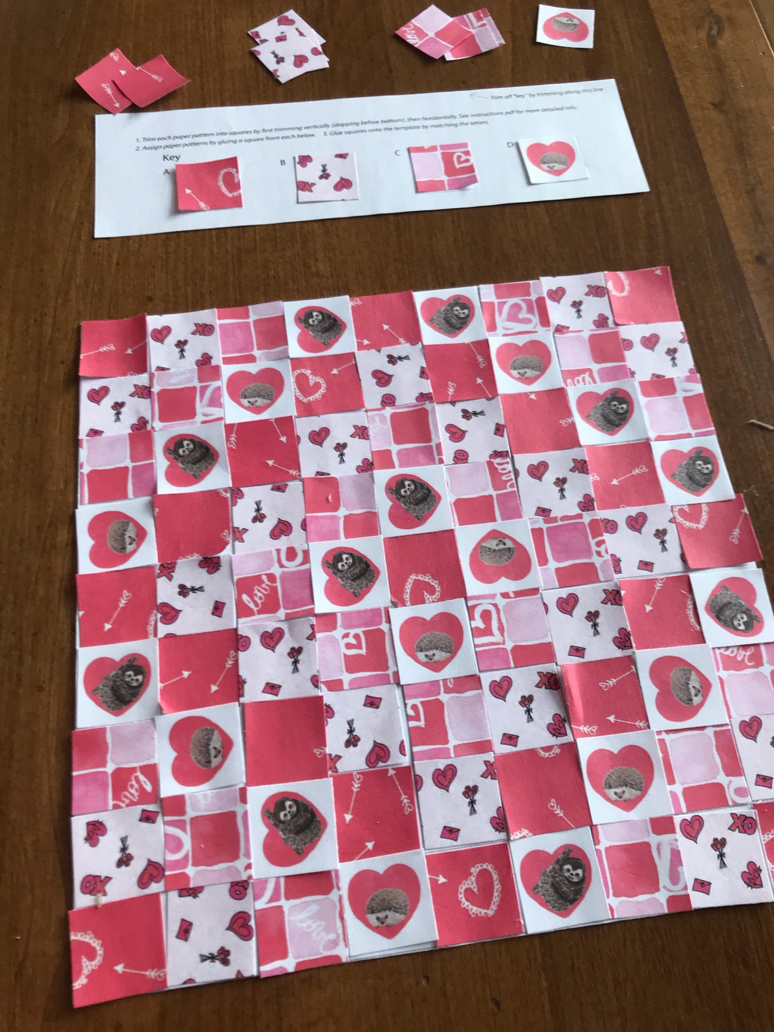 Valentine's Day Printable Craft Valentine Paper Quilt Making Kit ...
