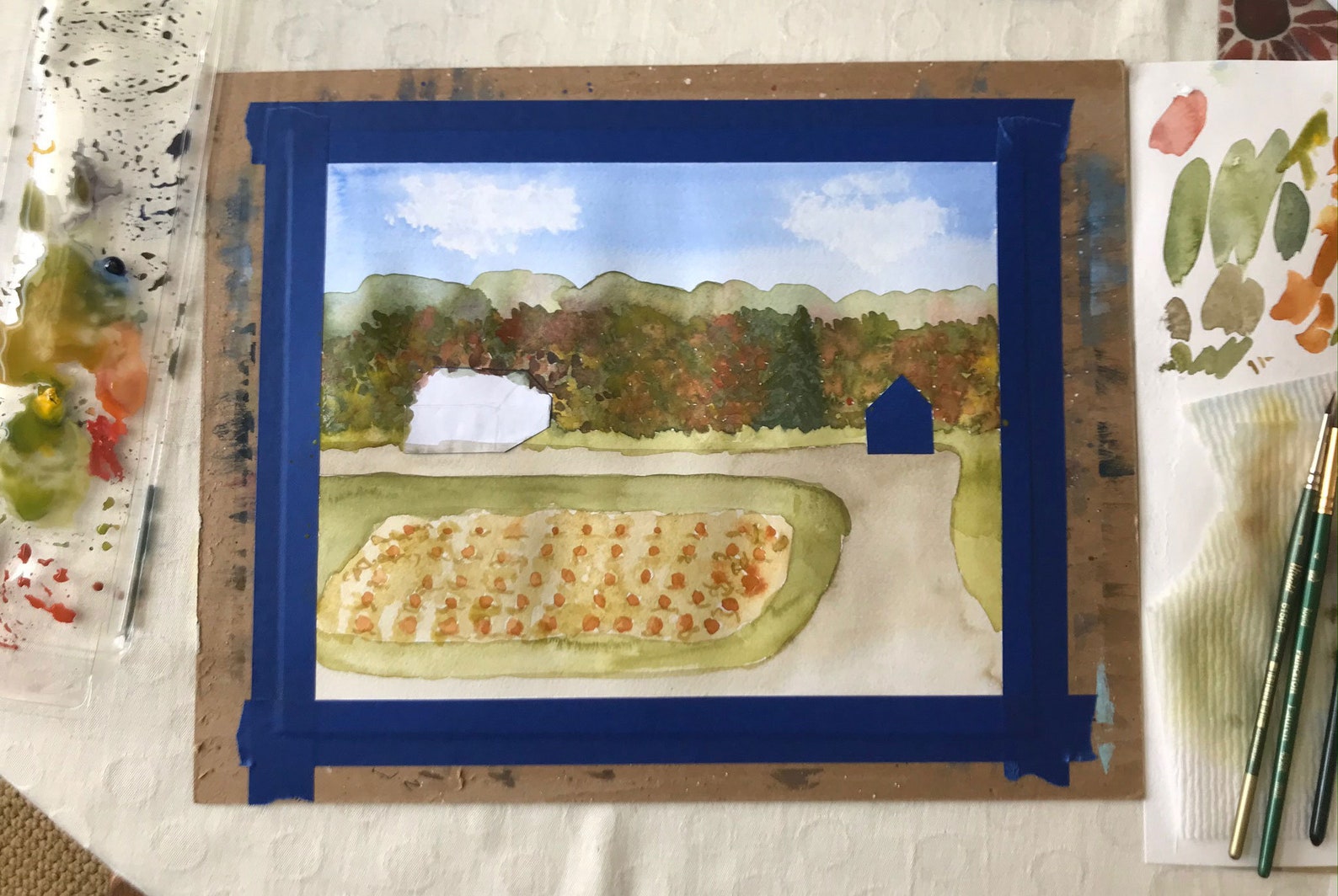 Fall Watercolor Painting Project Kids Fall Farm Watercolor Art Lesson ...