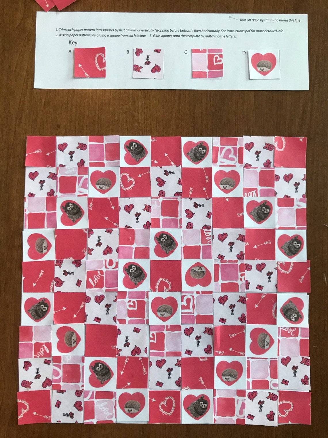 Valentine's Day Printable Craft Valentine Paper Quilt Making Kit ...