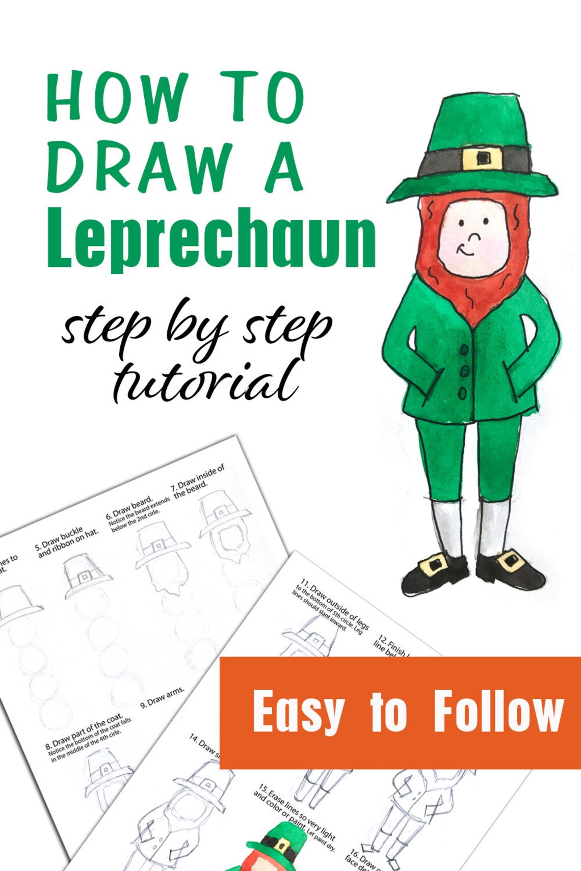 How to Draw a Leprechaun Kids St. Patrick's Day Activity St. Patrick's ...