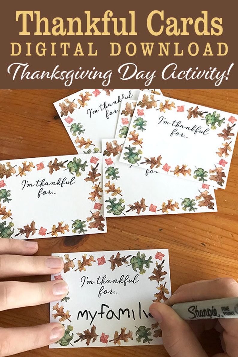Printable Thanksgiving Table Activity Gratitude Cards Digital Download ...