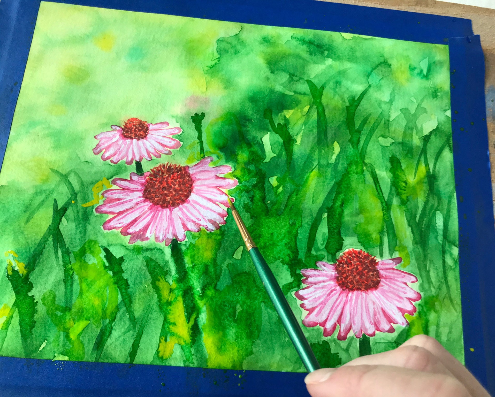 Flower Painting Lesson Beginner Watercolor Painting Tutorial Spring Art ...